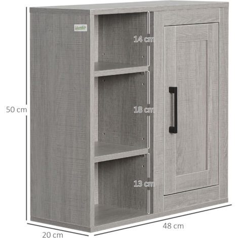 Meuble de rangement suspendu placard de toilette gris compact pour ...