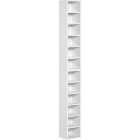 Étagère colonne CD DVD meuble de rangement contre le désordre Blanc ...