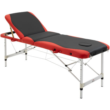 Table de massage 3 zones pliable en alu rouge supportant jusqu'à 225 kg ...