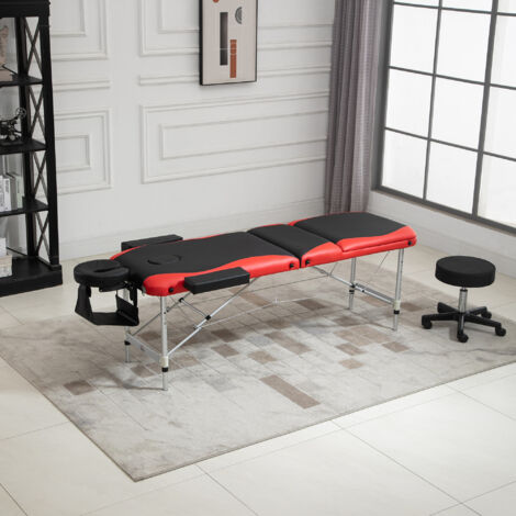Table de massage 3 zones pliable en alu rouge supportant jusqu'à 225 kg ...
