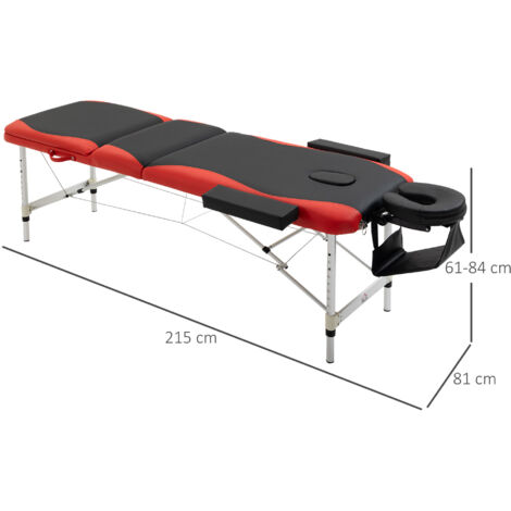 Table de massage 3 zones pliable en alu rouge supportant jusqu'à 225 kg ...