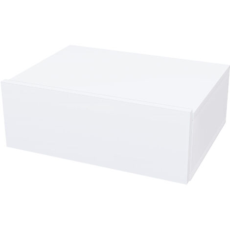 Chevet mural design blanc bois meuble suspendu gain de place 40cm ...