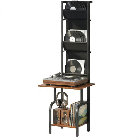Meuble à CD industriel, rangement CD/DVD avec 3 pochets tissu et ...