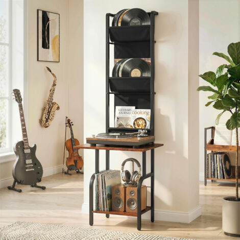 Meuble à CD industriel, rangement CD/DVD avec 3 pochets tissu et ...