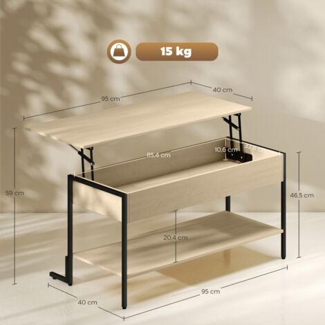 Table basse avec plateau relevable, table de salle à manger avec ...