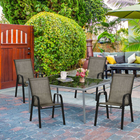 Chaises de jardin anti-transpiration lot de 4 fauteuils de balcon ...