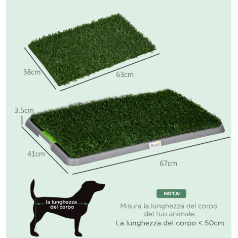 Tapis propreté chien avec bac d'apprentissage herbe synthétique 67cm ...