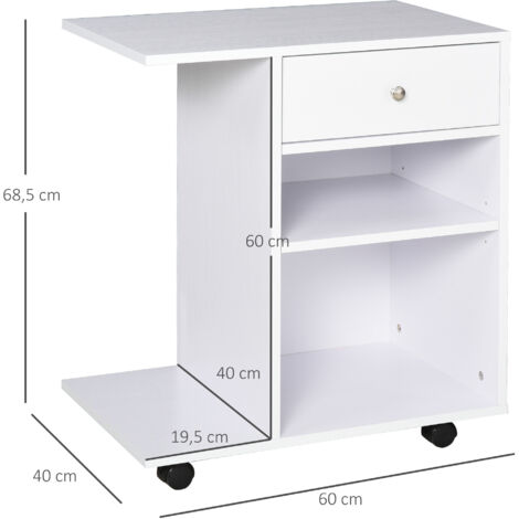 Support imprimante roulettes Vinsetto rangement dossier et tour PC ...