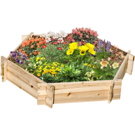 Plate-bande potagers sans base structure entrelacée bois 100x92x16 cm
