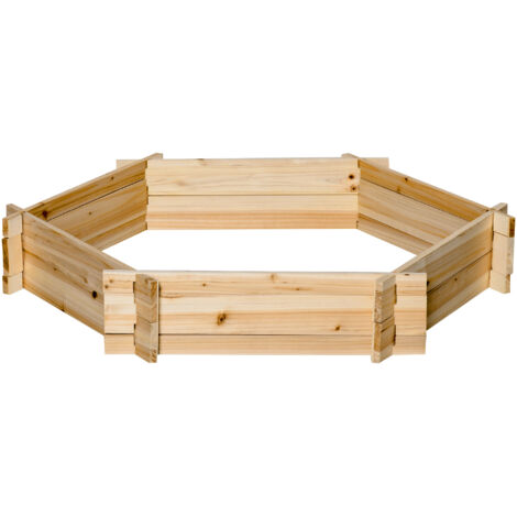 Plate-bande potagers sans base structure entrelacée bois 100x92x16 cm