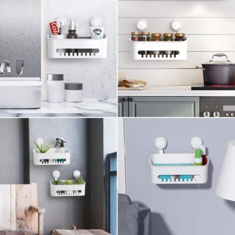 Support de rangement de douche amovible et réutilisable sans percer ...