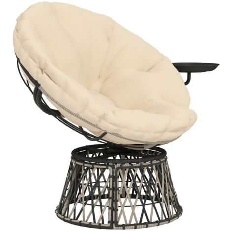 Fauteuil papasan - Fauteuil Papasan - Rotation 360° - Coussin 10 cm ...
