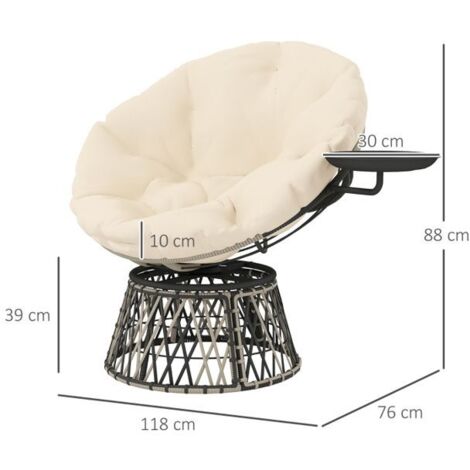 Fauteuil papasan - Fauteuil Papasan - Rotation 360° - Coussin 10 cm ...