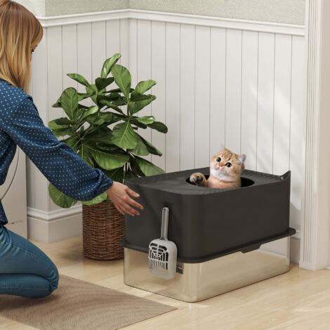 Bac à litière inox chat Maine Coon 85L idéal pour plusieurs chats ...