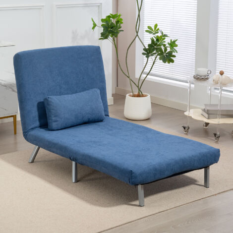Fauteuil convertible 1 place bleu clic-clac dossier réglable 80cm ...