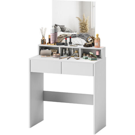 Coiffeuse Gain de Place avec Miroir Table Maquillage pour Petite ...