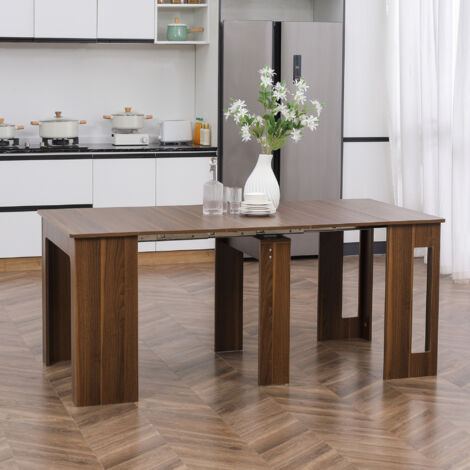 Grande table extensible 4-6 places marron 180cm structure stable bois ...