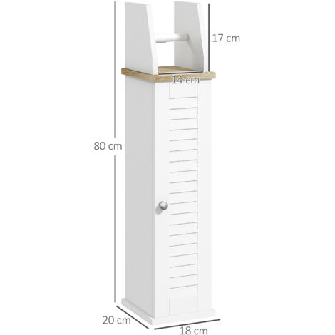 Rangement WC gain de place et porte-papier toilette blanc pour angle ...