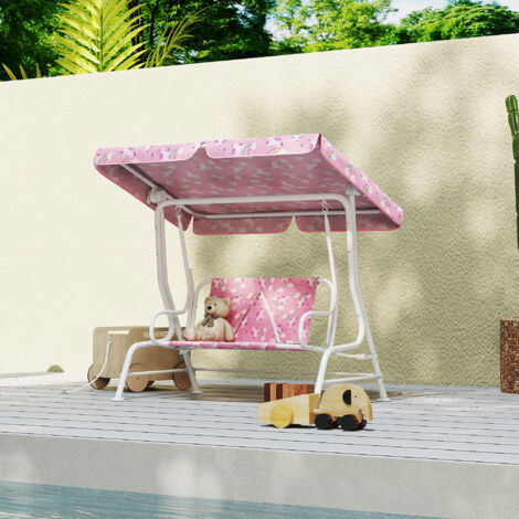 Balançoire rose pour enfants 2 places dimensions 112x75x120 cm ...
