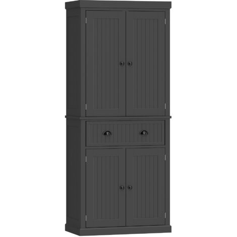 Placard de cuisine noir meuble de rangement colonne gain de place ...