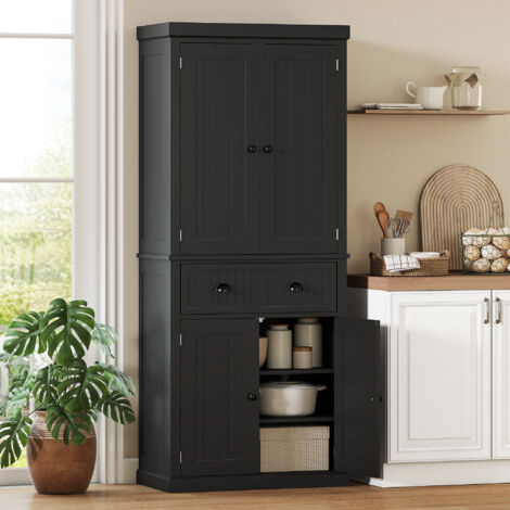 Placard de cuisine noir meuble de rangement colonne gain de place ...