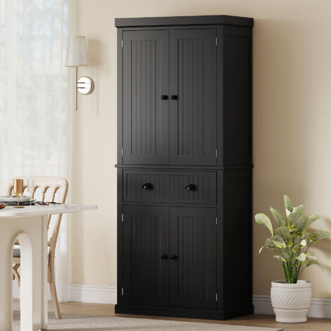Placard de cuisine noir meuble de rangement colonne gain de place ...