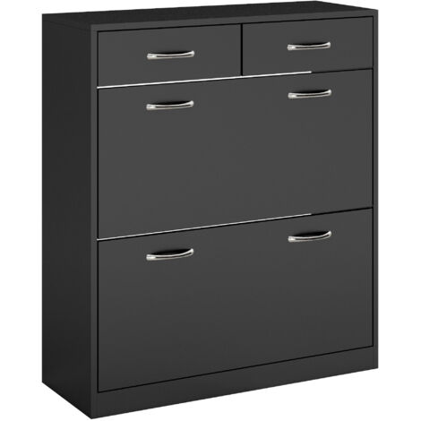 Armoire à chaussures noire 80 cm pour 12 paires style industriel chic ...