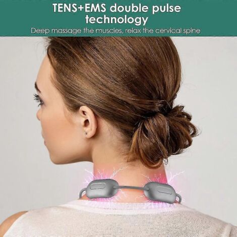 Masseur cervical TENS anti douleur et raideur nuque a compresse EMS ...