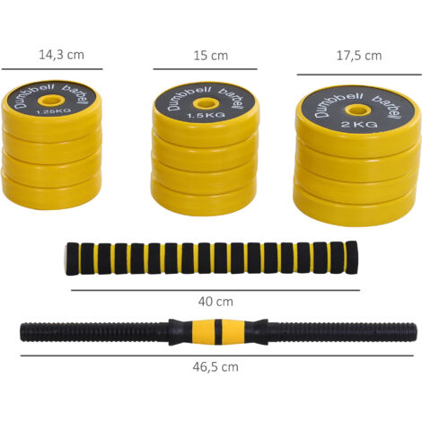 Kit haltères musculation 20 kg réglable pour votre sport à la maison ...