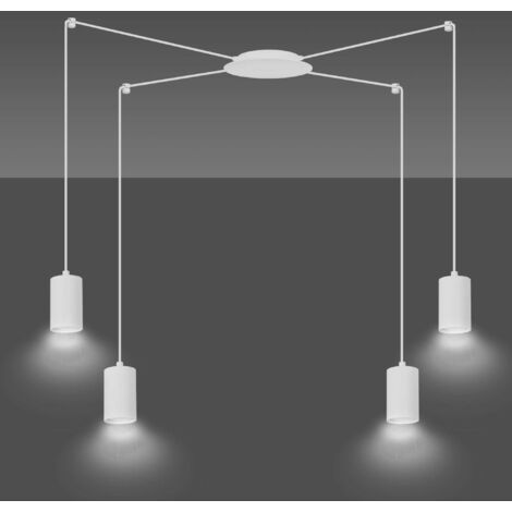 Suspension blanche Traker 4 lampes GU10 intensité réglable de style ...