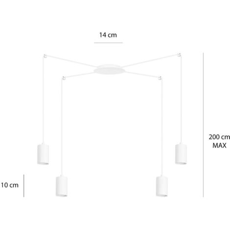 Suspension blanche Traker 4 lampes GU10 intensité réglable de style ...