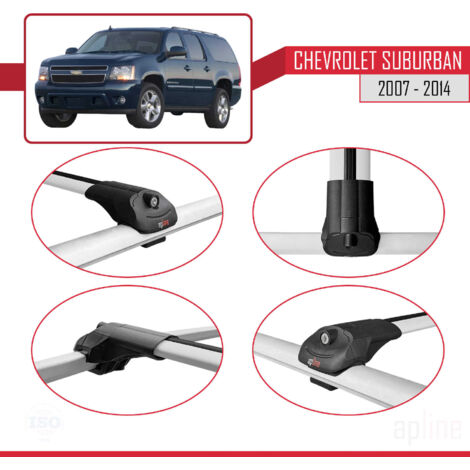 Barres de toit anti-sifflement pour Chevrolet Suburban 2007-2014 alu ...