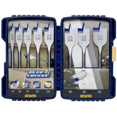Irwin 4X Blue Groove Wood Flat Bit Set of 8