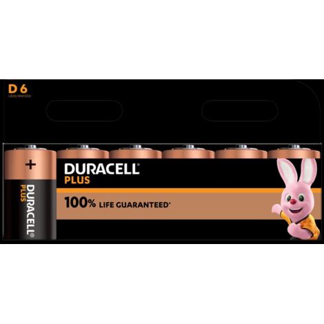 Duracell D Cell Alkaline Batteries Pack of 6