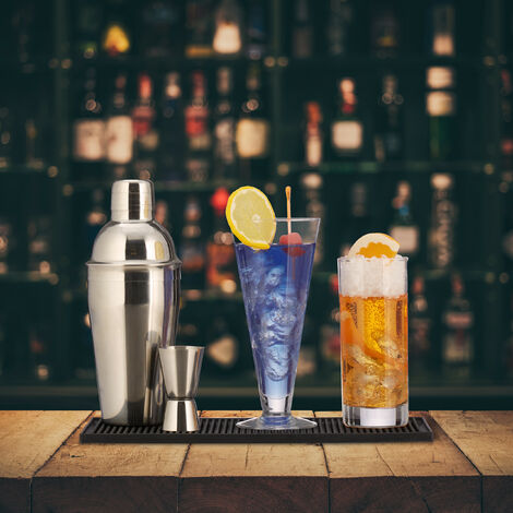 Relaxdays Barmatte 2er Set, mit Noppen, 30 x 15 cm, Abtropfmatte aus ...