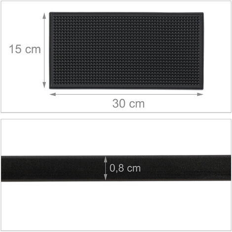 Relaxdays Barmatte 2er Set, mit Noppen, 30 x 15 cm, Abtropfmatte aus ...