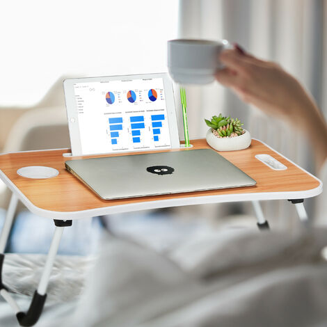Relaxdays Laptoptisch für Bett & Couch, H x B x T: 26 x 63 x 40 cm ...