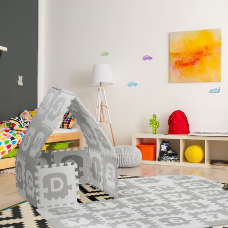 Relaxdays Puzzlematte ABC und Zahlen, 71 Teile, Spielmatte Kinder, 179 ...