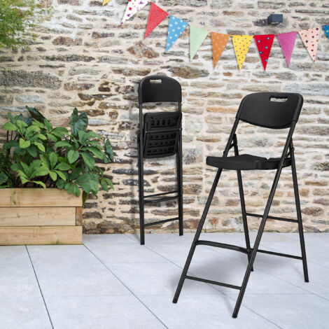 Relaxdays Barhocker klappbar, 2er Set, mit Lehne, HxBxT: 118 x 44,5 x ...
