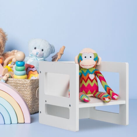 Relaxdays Sitzhocker Kinder, 2in1 Wendehocker, 2 Sitzhöhen, mit ...