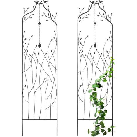 Relaxdays Rankgitter Metall 2er Set, Glocke, HB: 170x45 cm, Rankhilfe ...