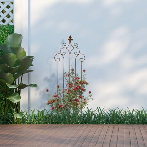 Relaxdays Rankgitter, Metall, Vintage, HxB: 116 x 35 cm, Rankhilfe ...