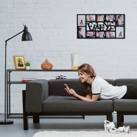 Relaxdays Konsolentisch, 2 Ablagen, aus Metall & MDF, platzsparend, schmaler Beistelltisch, 70 x ...