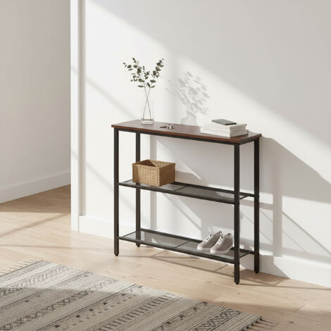 Relaxdays Konsolentisch, HxBxT: 75 x 80 x 23 cm, Metall, MDF, schmale Konsole Flur, Flurtisch 3 ...