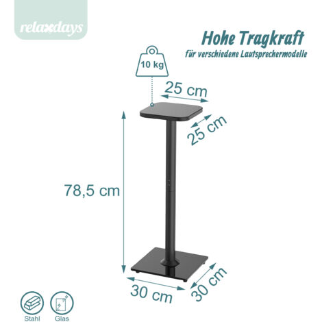 Relaxdays Lautsprecherständer 2er Set, bis 10 kg, rutschfest, HBT: 78 ...