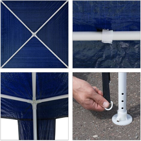 Relaxdays Pavillon Zelt HBT: 2,5 x 3 x 3 m Gartenpavillon mit ...