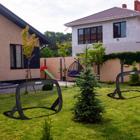 Relaxdays Pop Up Tore 2er Set, faltbare Fußballtore für Garten ...