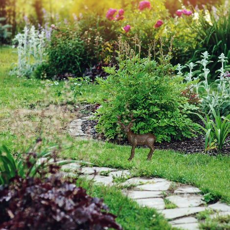 4 x Hirsch Figur, stehender Deko Hirsch, antik & rustikal, wetterfest ...