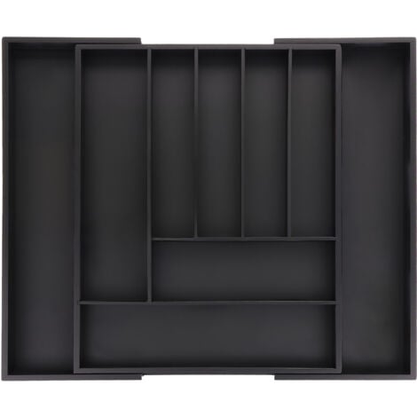 Relaxdays Besteckkasten ausziehbar, Bambus, HBT: 5 x 33,5-49,5 x 44,5 cm, 7-9 Fächer ...