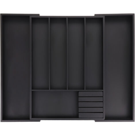 Relaxdays Besteckkasten ausziehbar, Bambus, HBT: 5 x 32,5-55 x 44,5 cm, 5-7 Fächer, Besteckfach ...